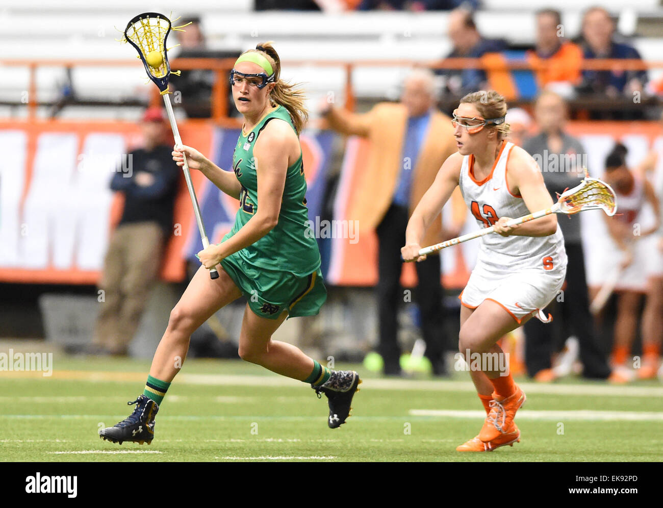 Overtime. 7th Apr, 2015. Notre Dame Fighting Irish midfielder Brie ...