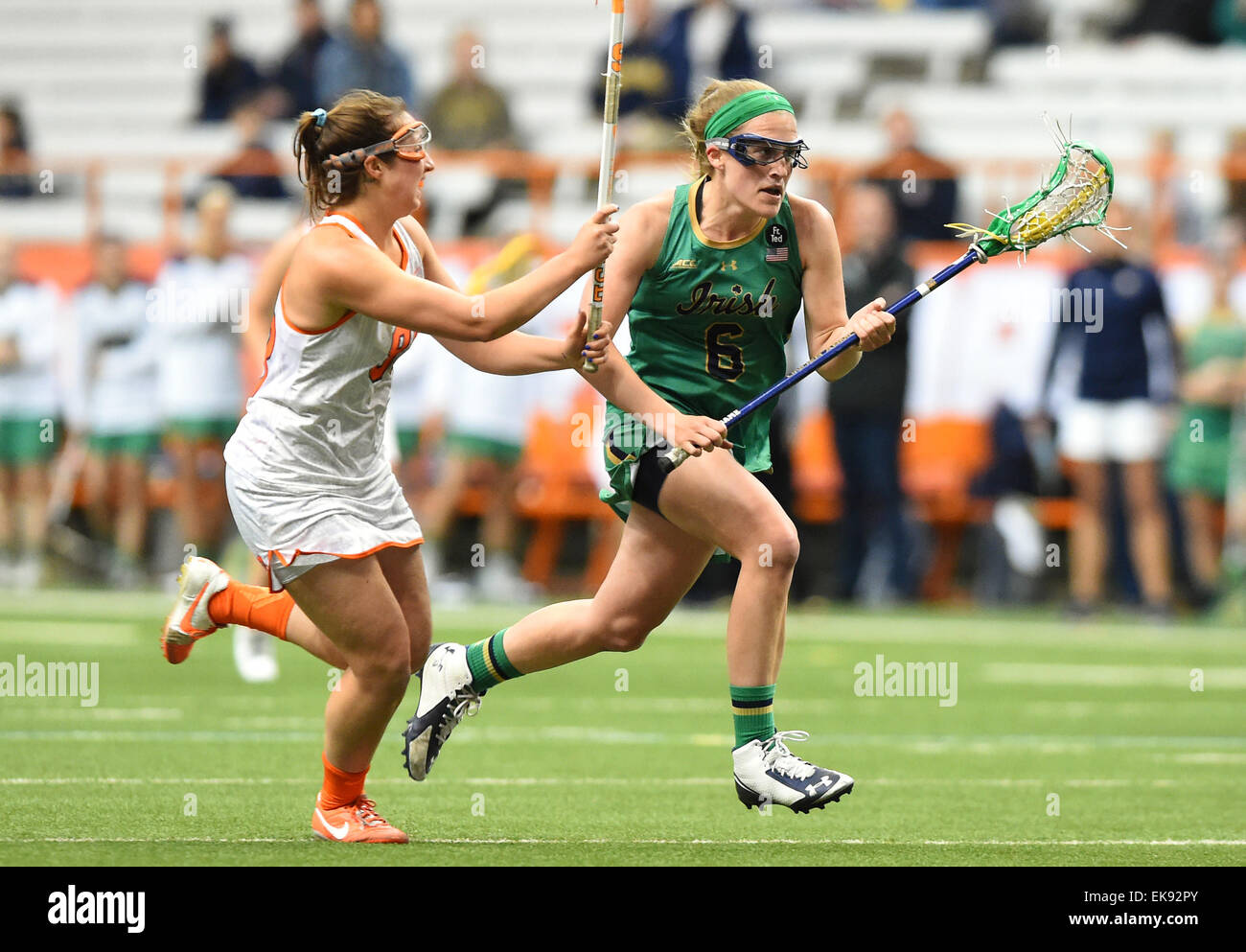 Overtime. 7th Apr, 2015. Notre Dame Fighting Irish midfielder Stephanie ...
