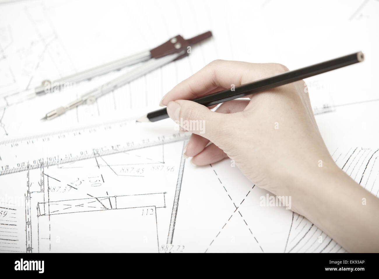 Blueprint Scale Technical Working Drawing Plan High Resolution Stock ...