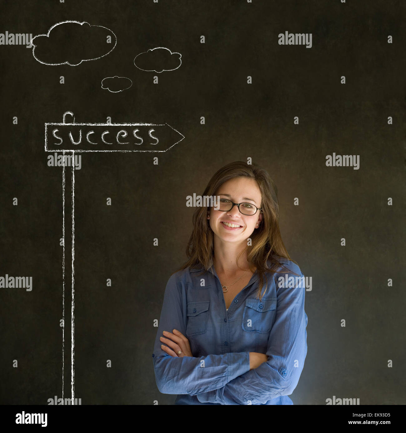 Business woman chalk success street hi-res stock photography and images ...