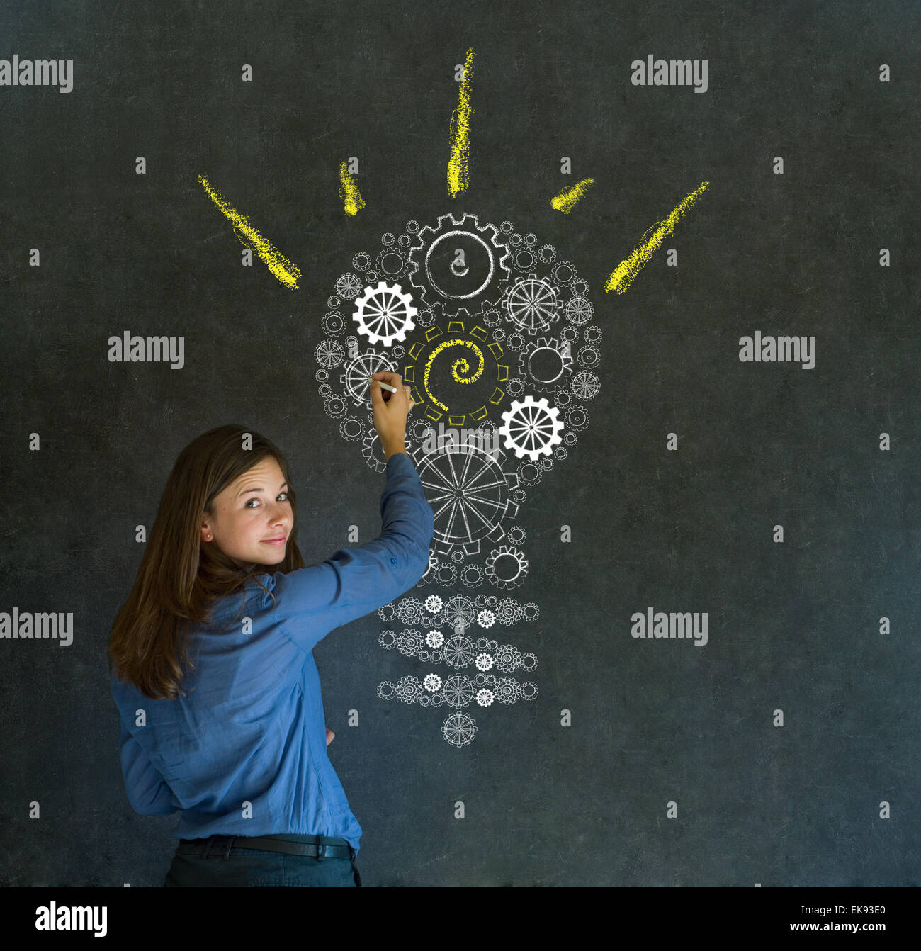 Young businesswoman bulb business hi-res stock photography and images ...