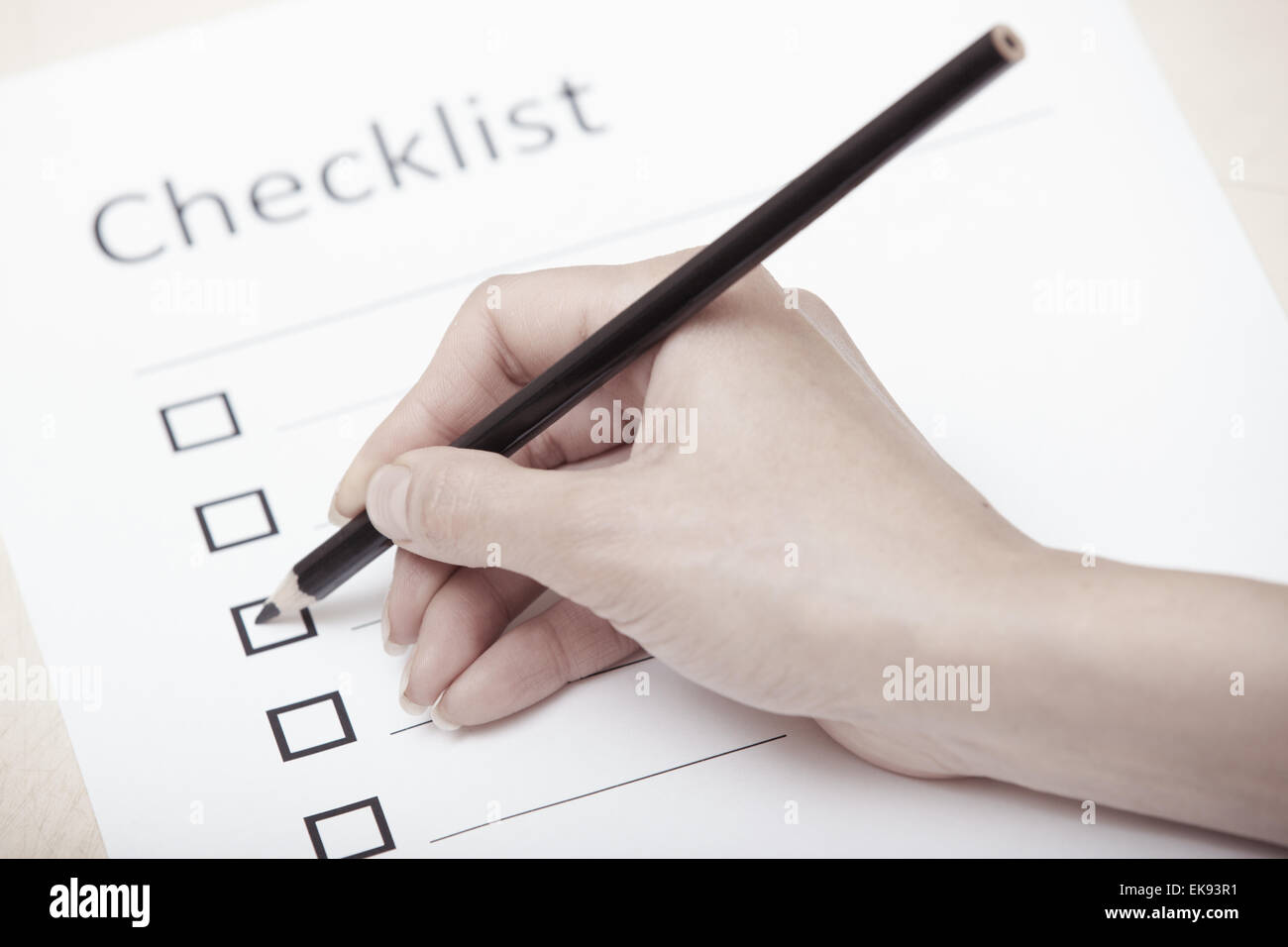 Checklist document hi-res stock photography and images - Alamy