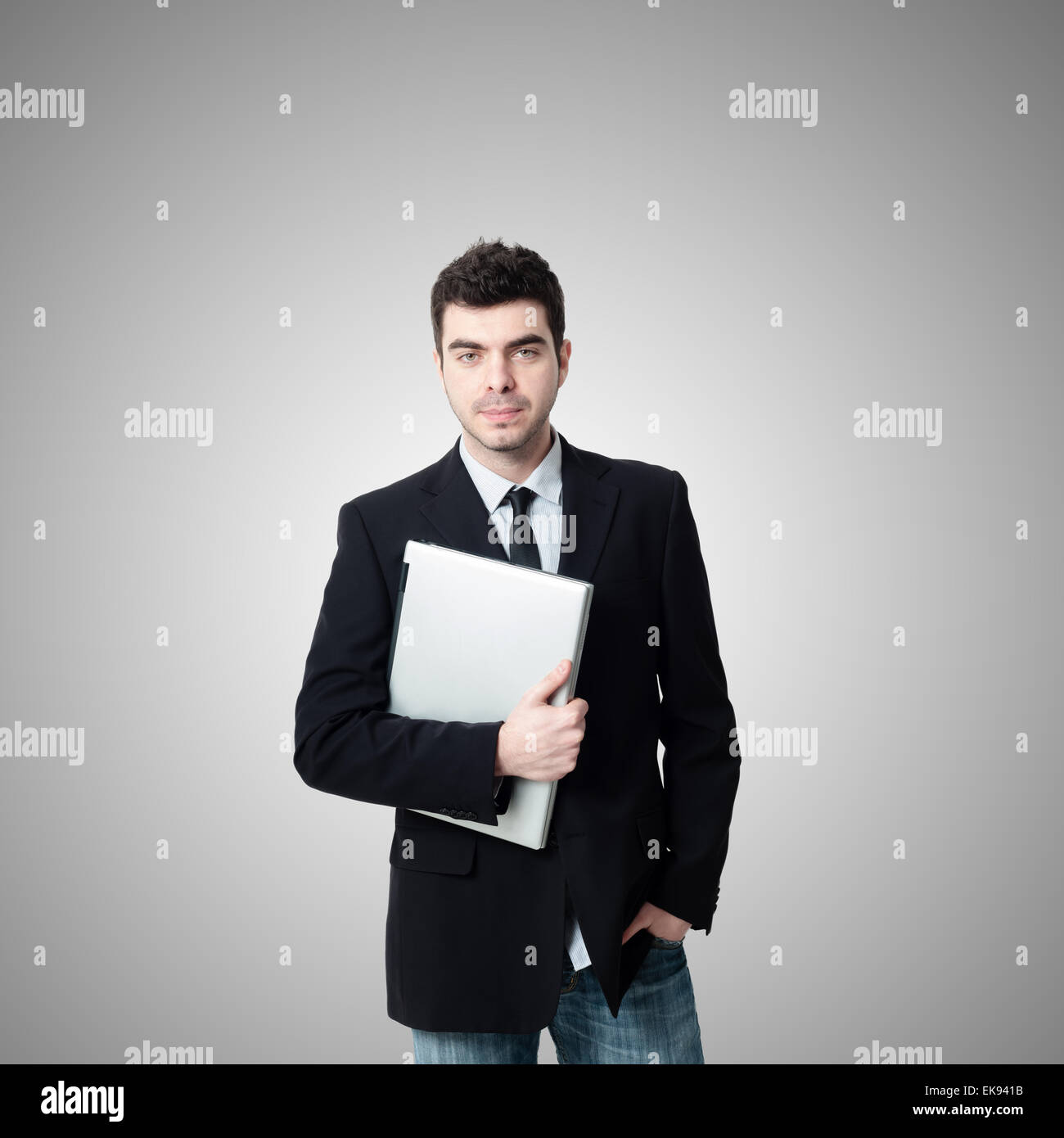business man with notebook Stock Photo - Alamy