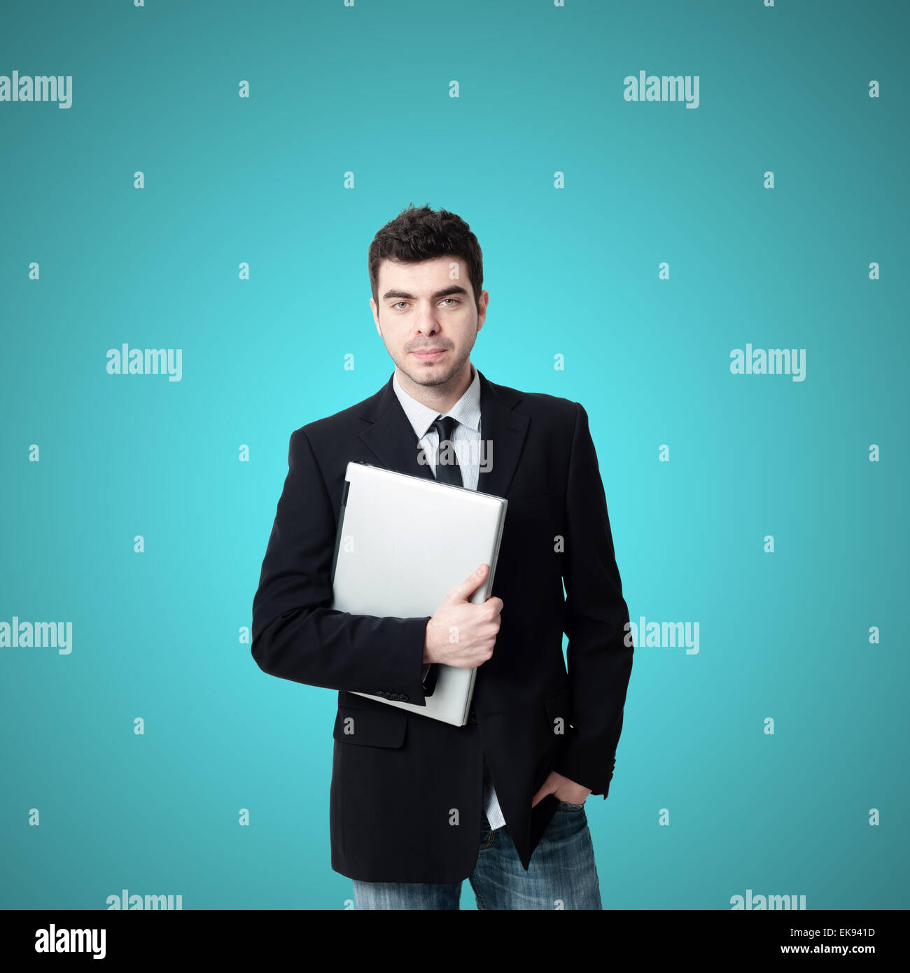 business man with notebook Stock Photo - Alamy