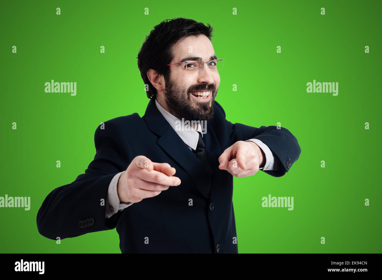 success business man pointing Stock Photo - Alamy