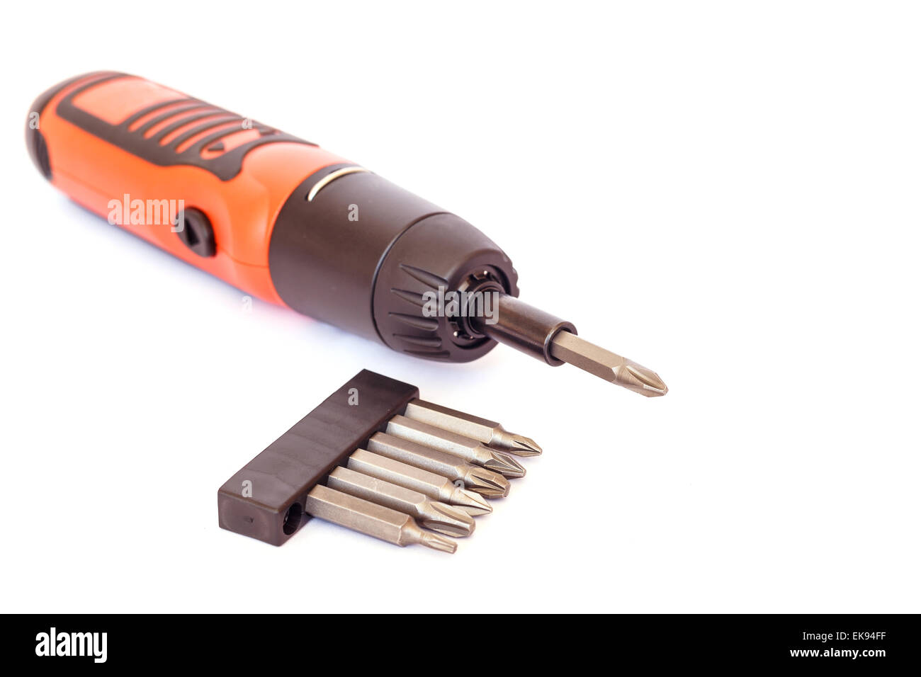 Electric screwdriver isolated on a white background Stock Photo - Alamy