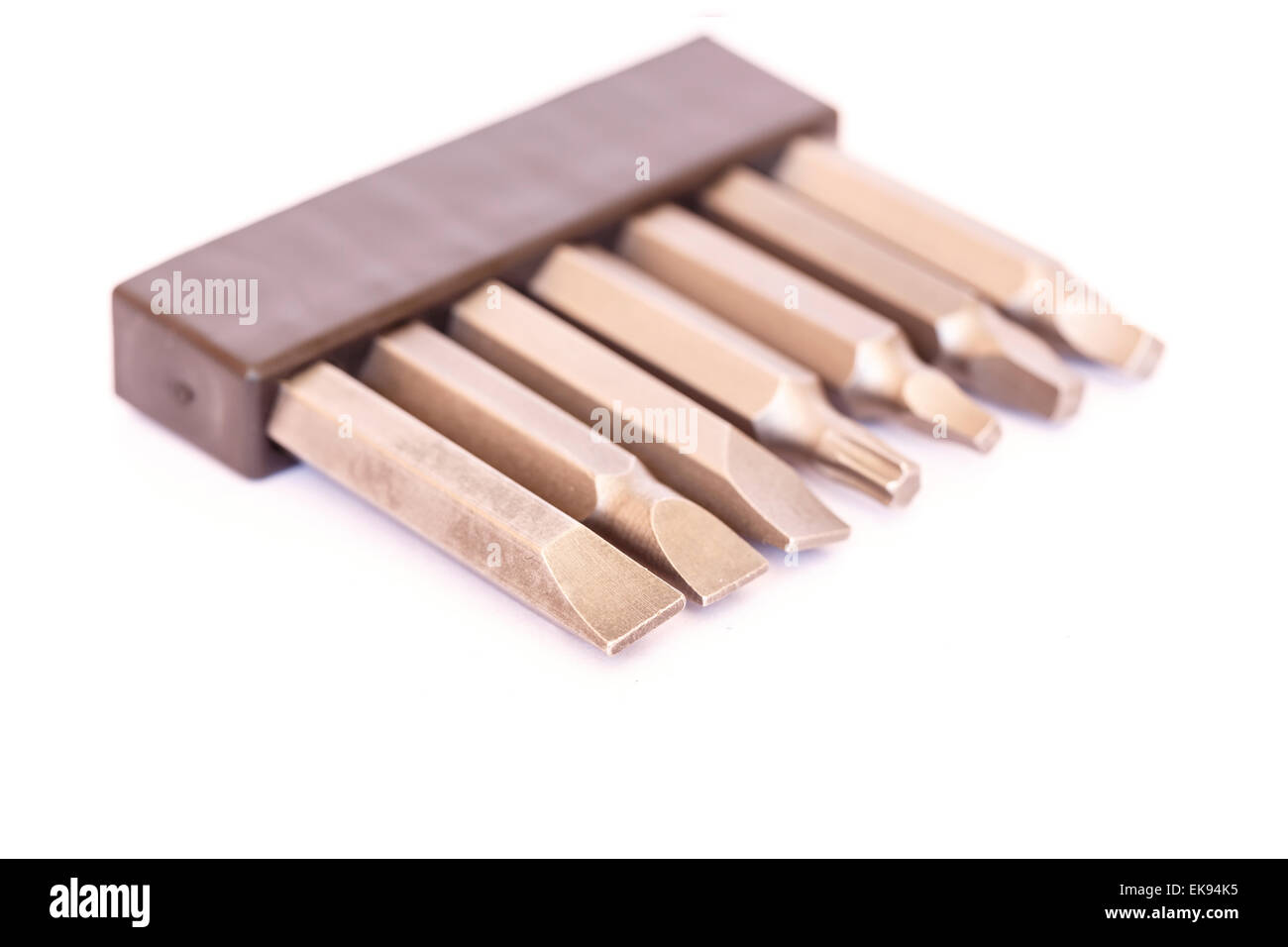 Set of screwdriver spare part isolated on a white background Stock ...