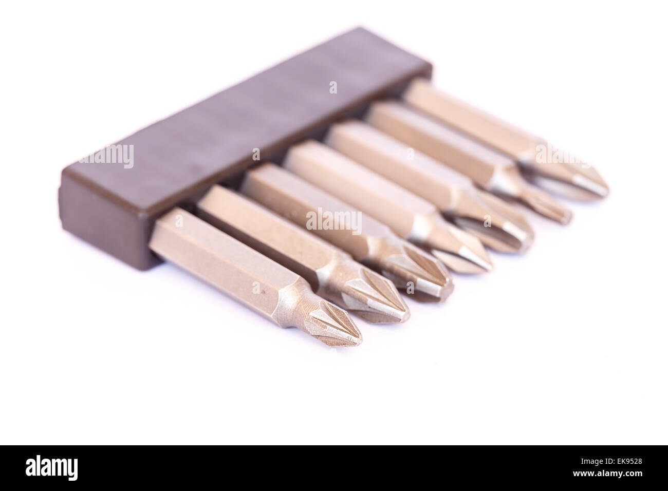 Set of screwdriver spare part isolated on a white background Stock ...