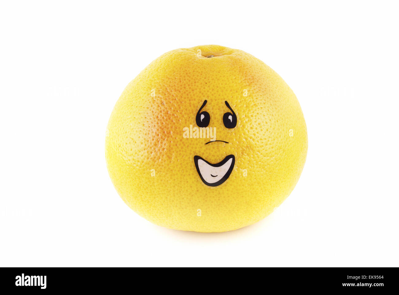 grapefruit face isolated on white Stock Photo - Alamy