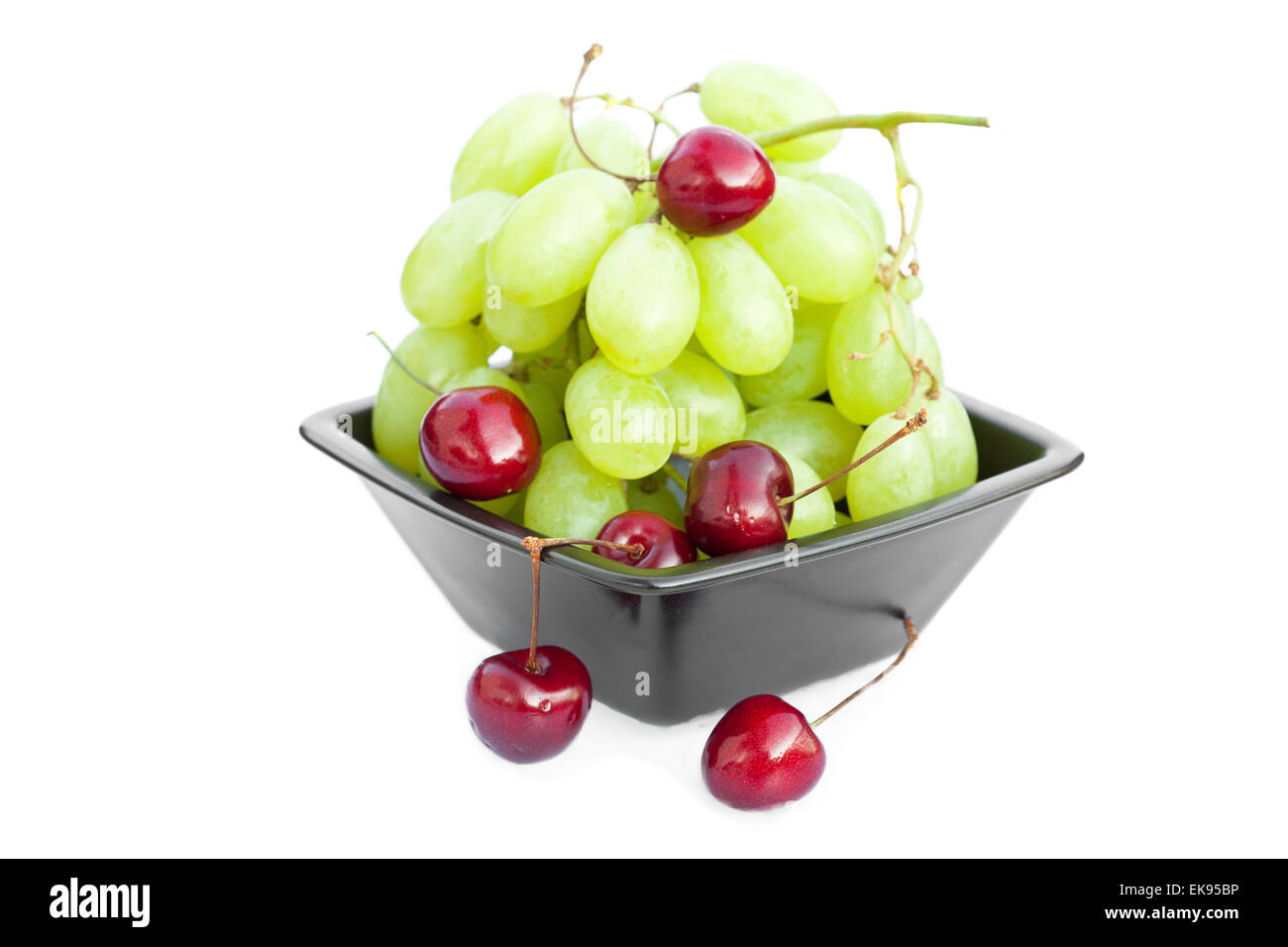 grapes cherry in the bowl is isolated on white Stock Photo - Alamy