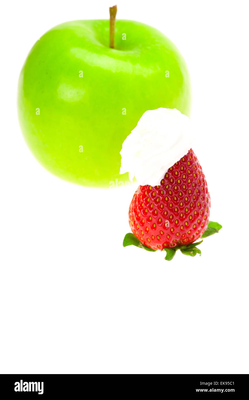 Strawberry apple on white Cut Out Stock Images & Pictures - Alamy