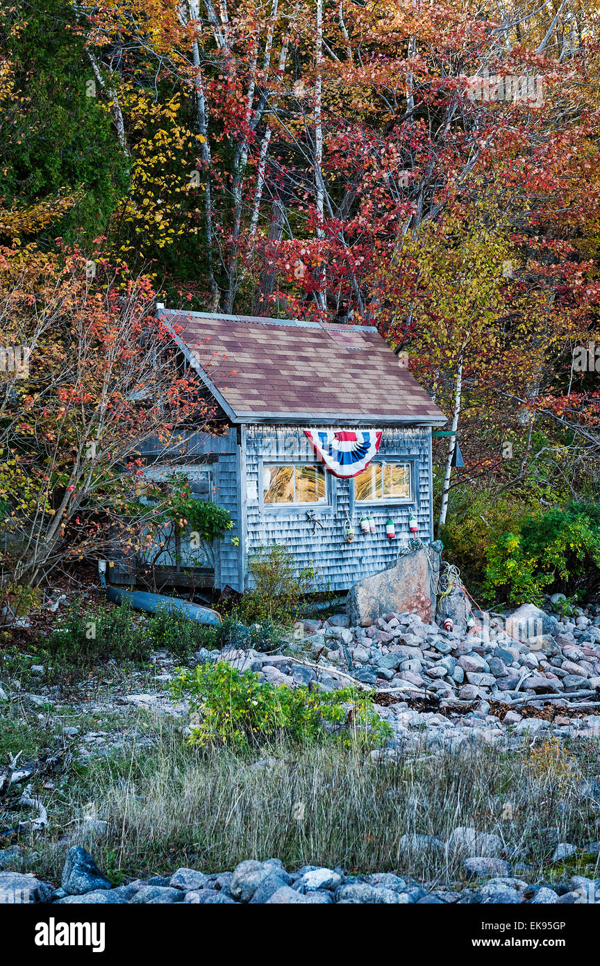 Rustic beach shack, Maine, USA Stock Photo - Alamy