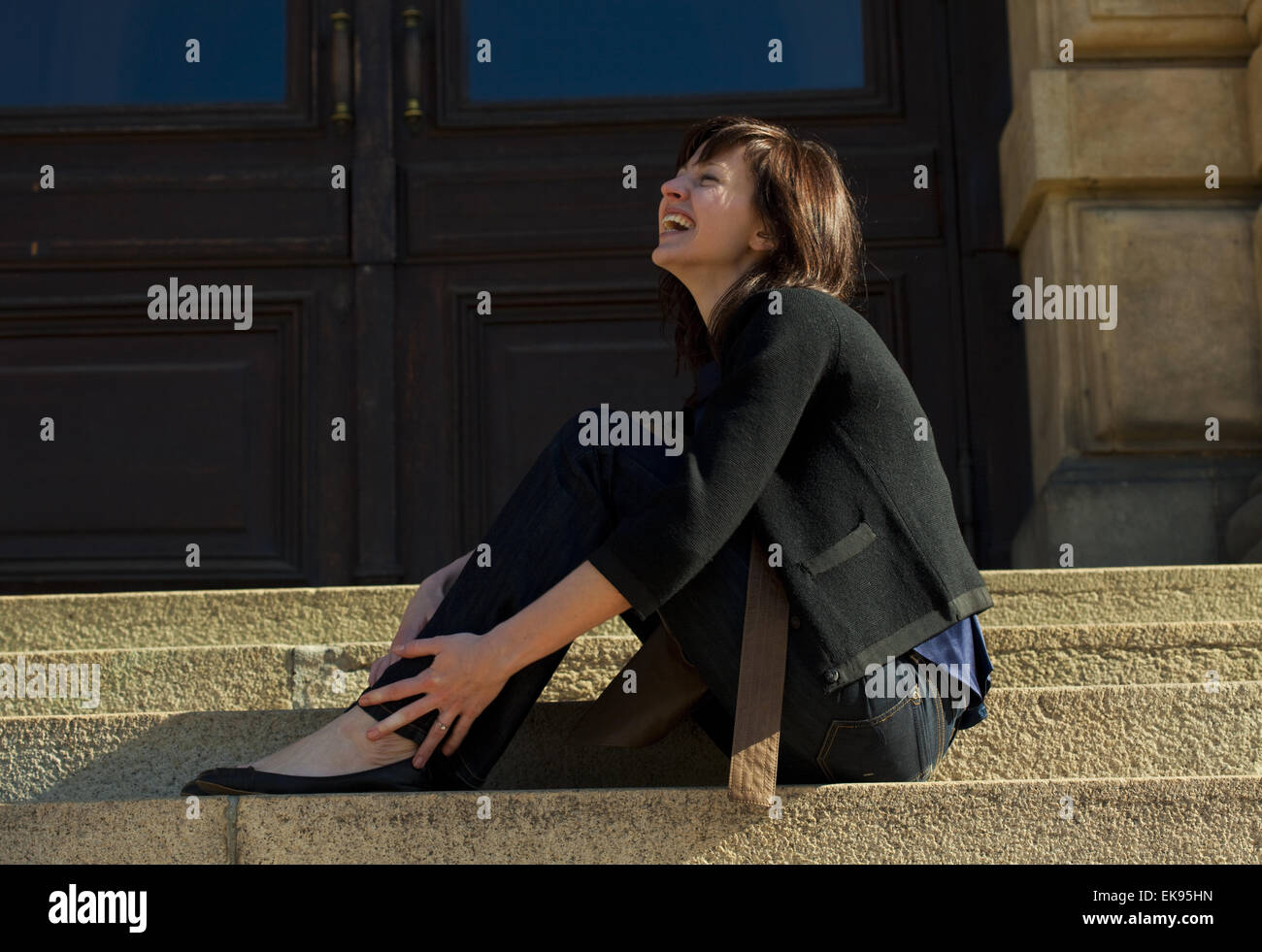 Model on steps hi-res stock photography and images - Alamy