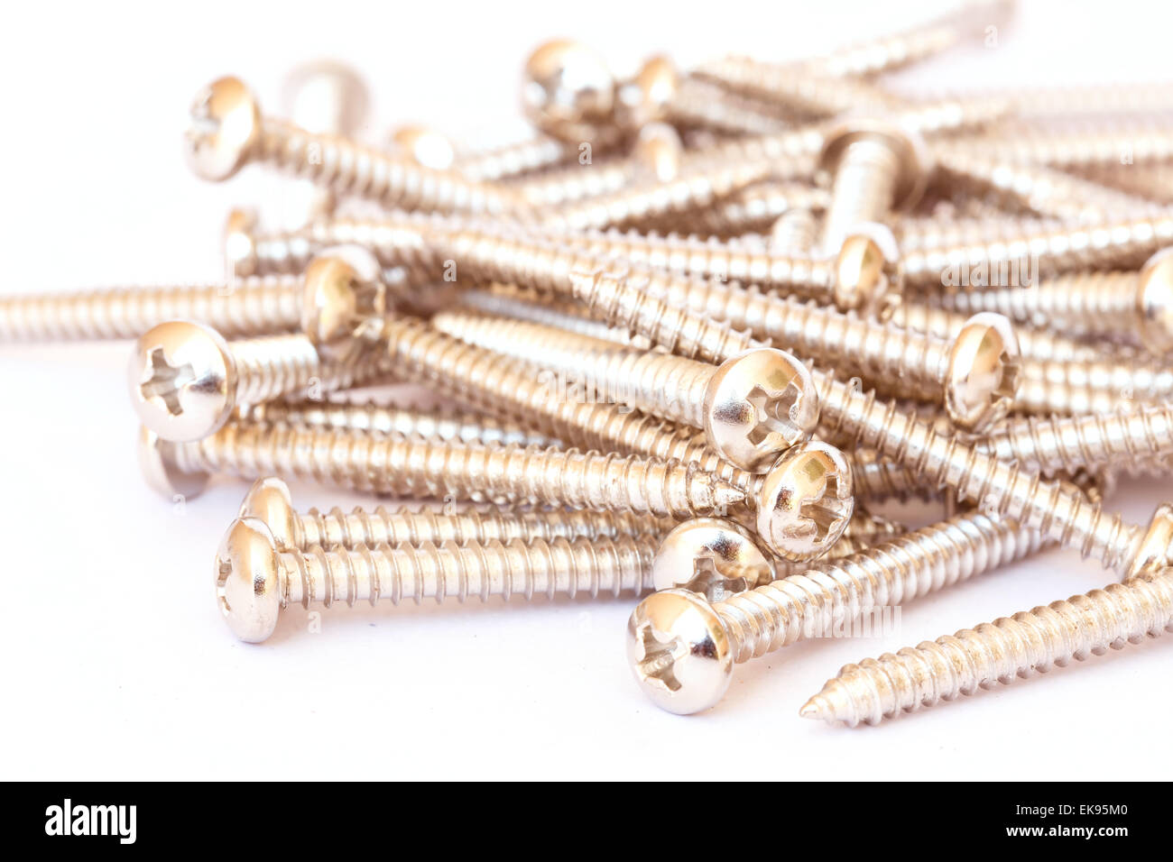 Close up screw isolated on a white background Stock Photo - Alamy