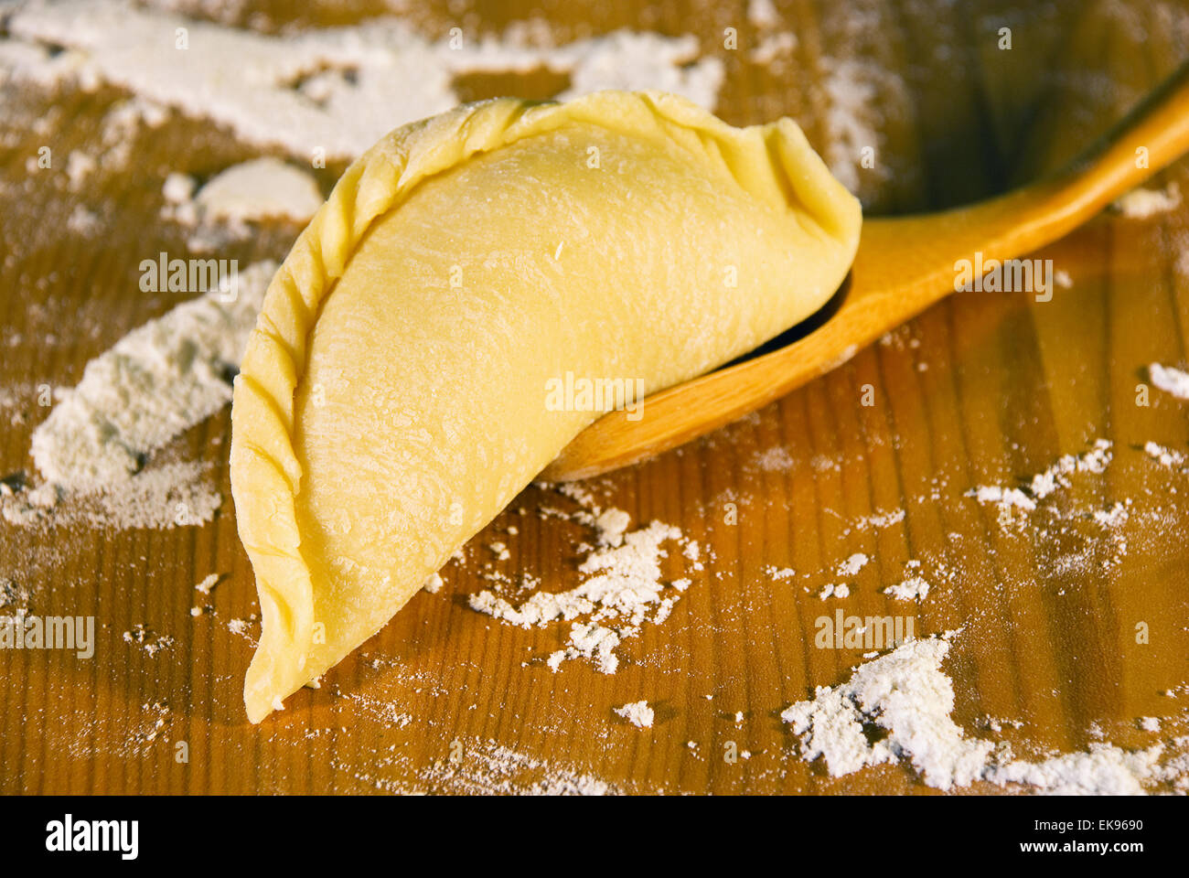 dumpling on the spoon Stock Photo - Alamy