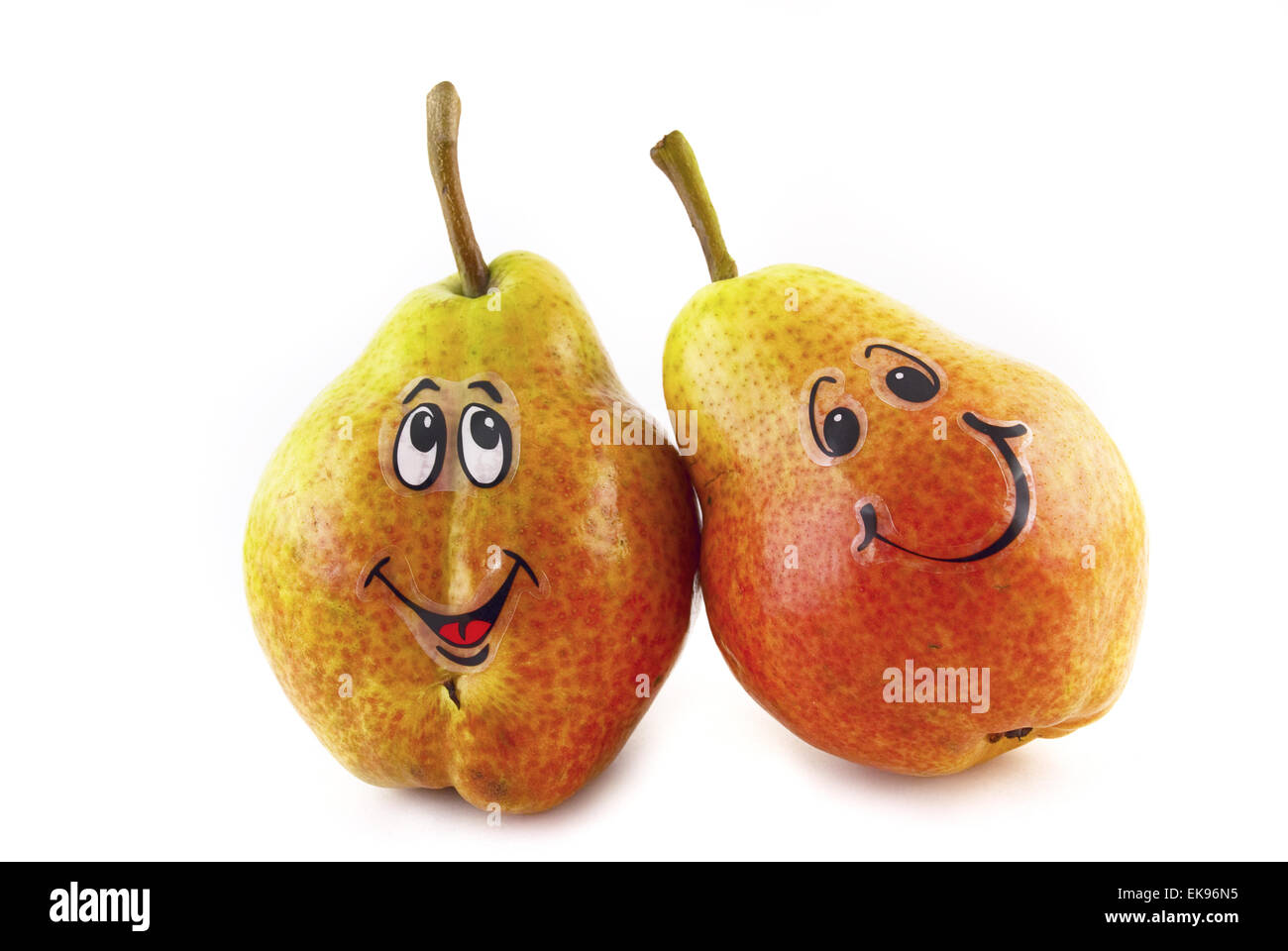 pear with a face isolated on white Stock Photo - Alamy