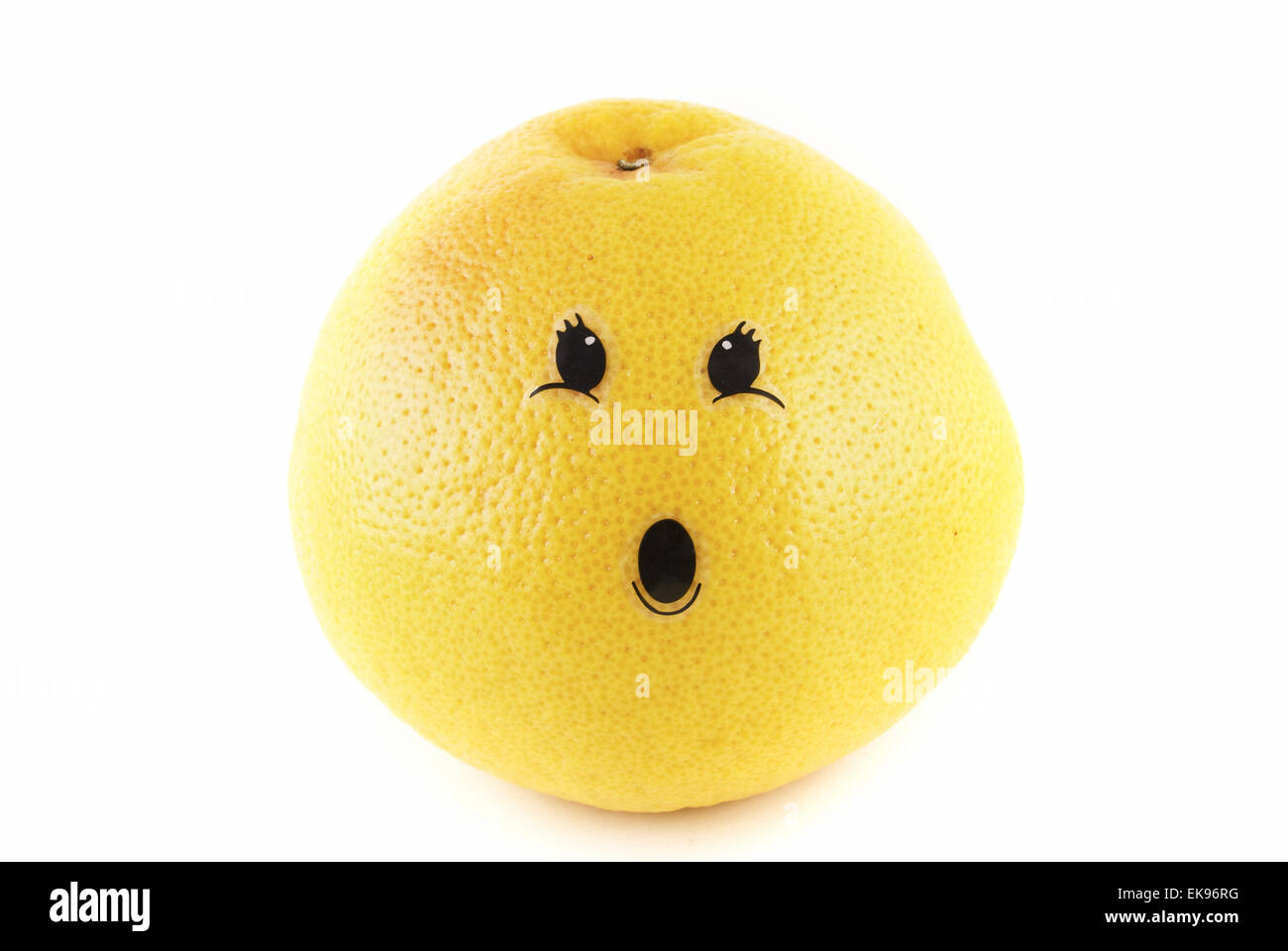 grapefruit face isolated on white Stock Photo - Alamy