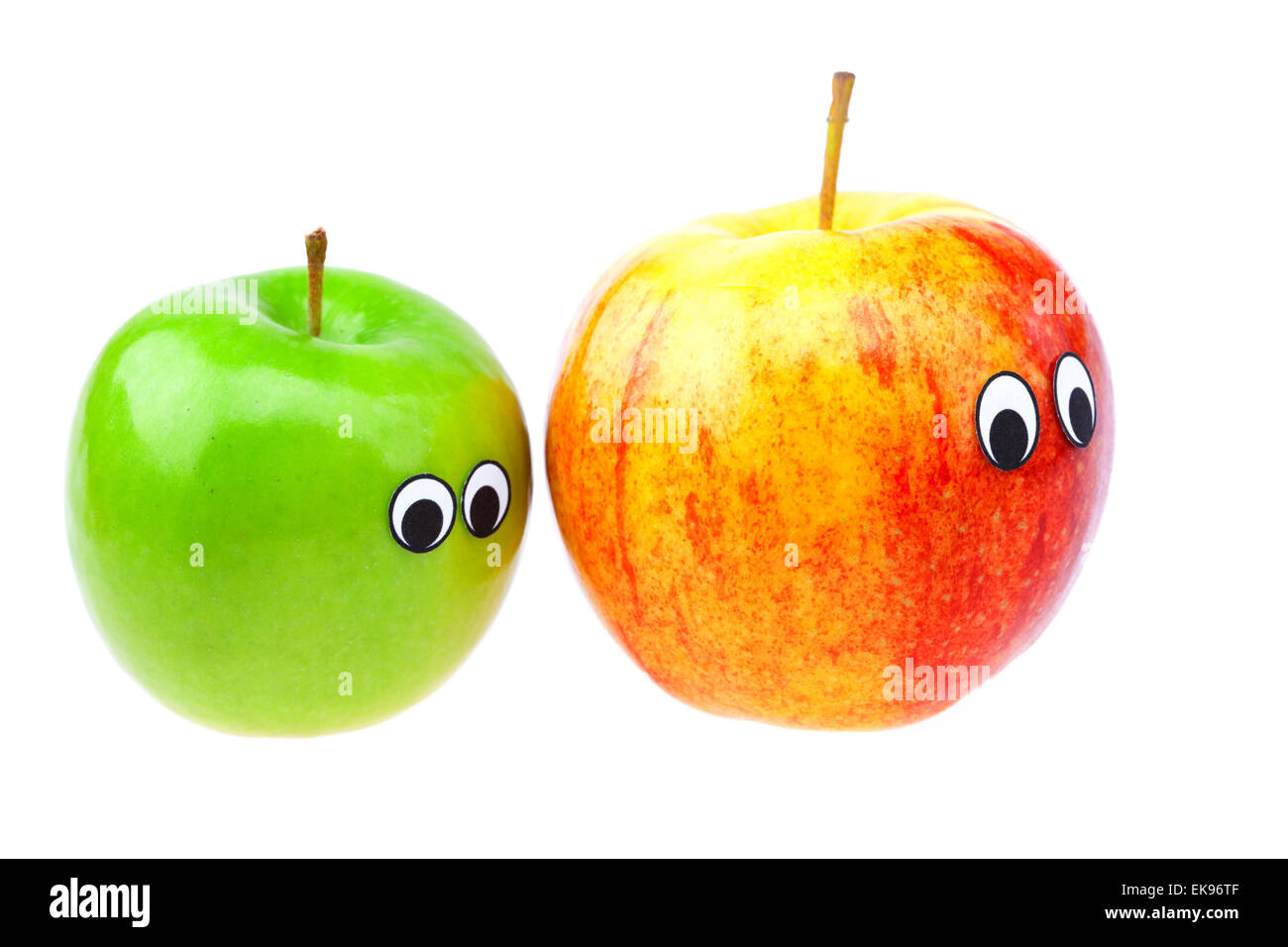 apples with eyes and faces isolated on white Stock Photo - Alamy