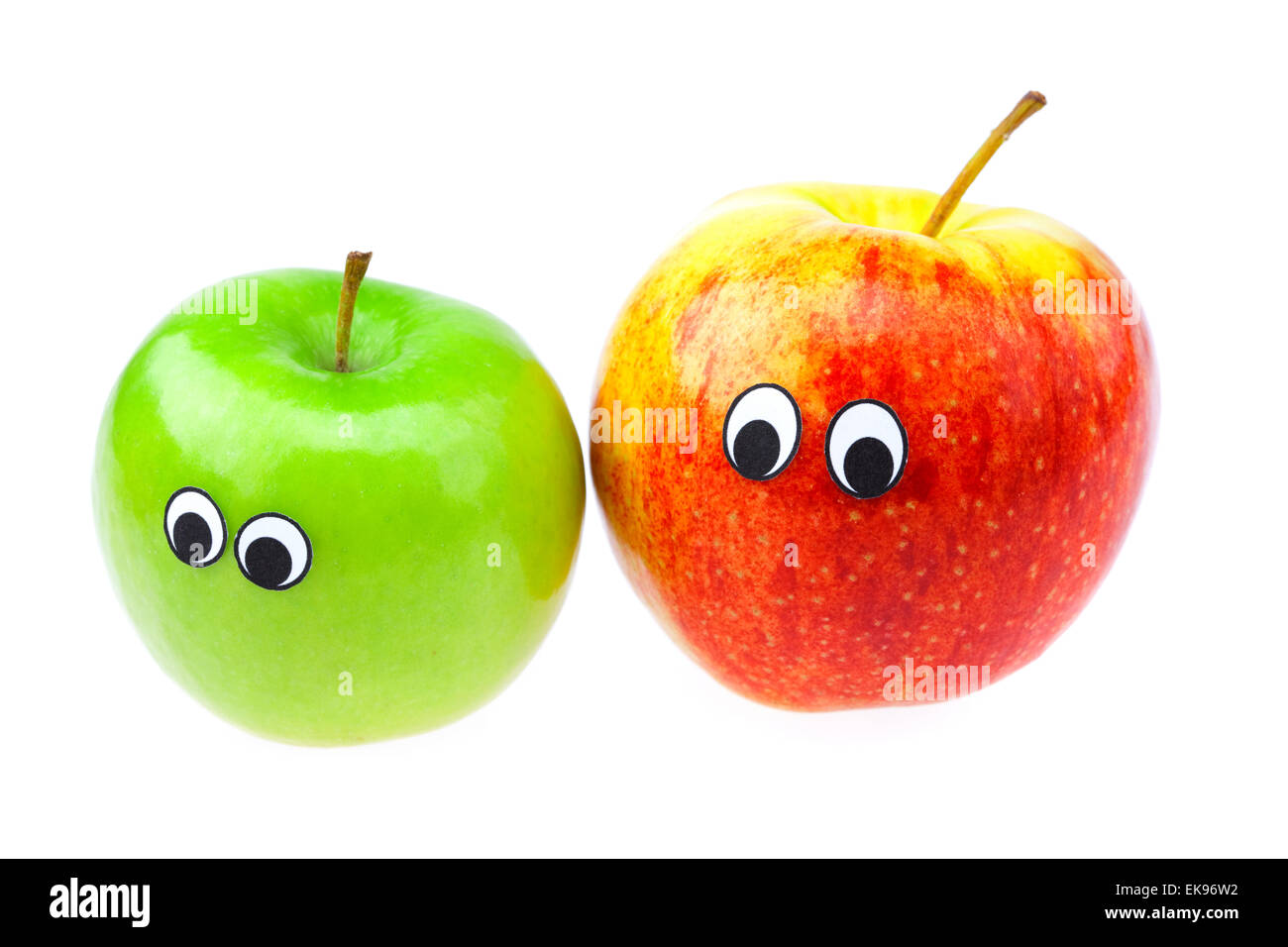 apples with eyes and faces isolated on white Stock Photo - Alamy
