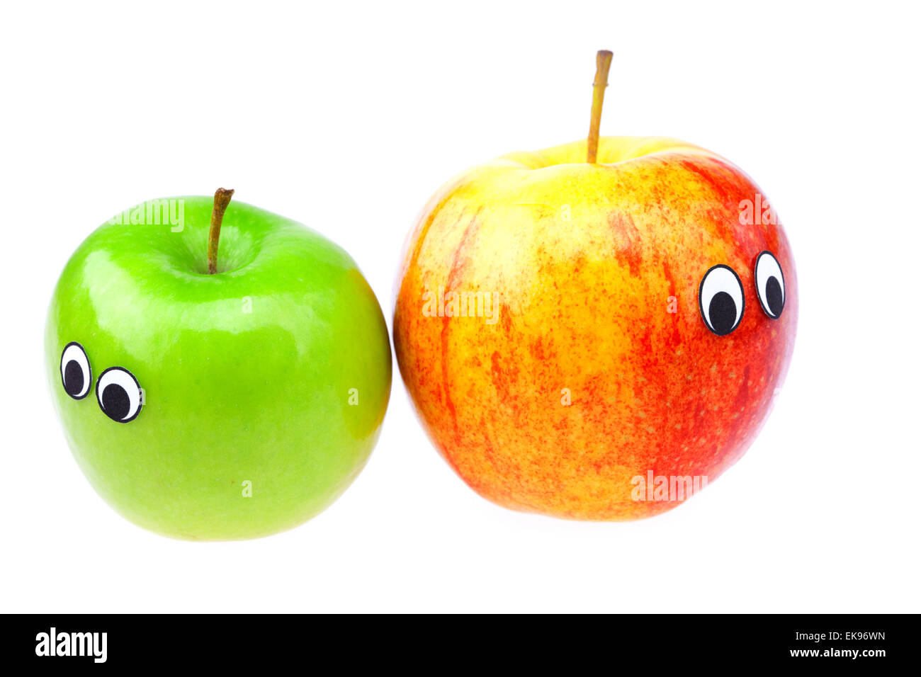 apples with eyes and faces isolated on white Stock Photo - Alamy