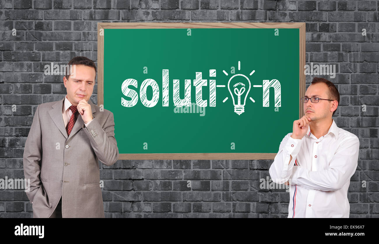 solution symbol on board Stock Photo - Alamy
