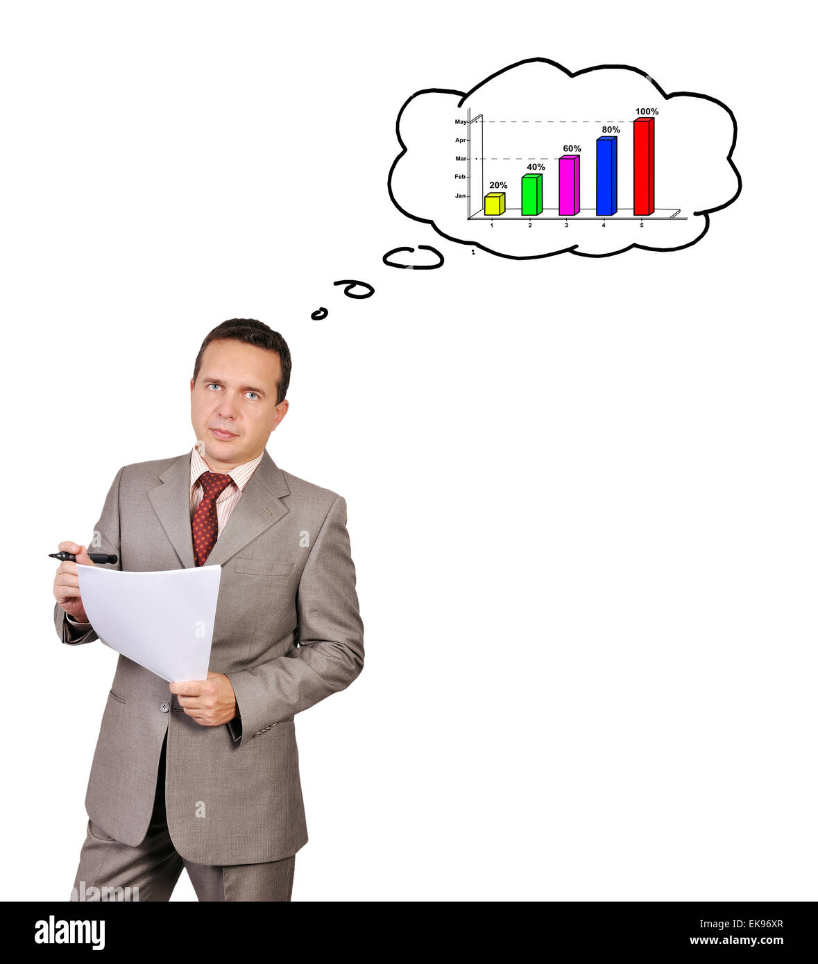 man with paper in hand Stock Photo - Alamy