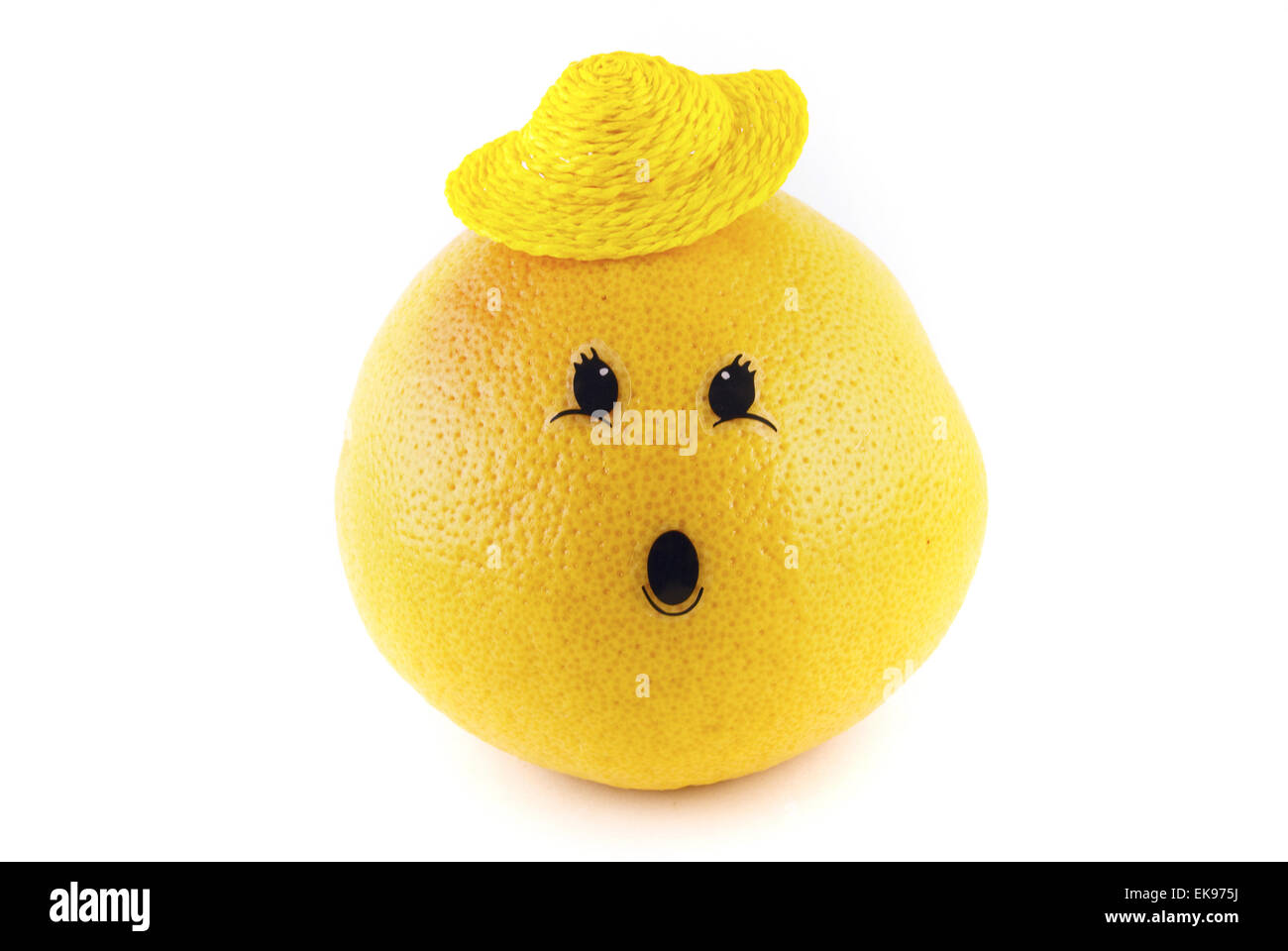 grapefruit face isolated on white Stock Photo - Alamy