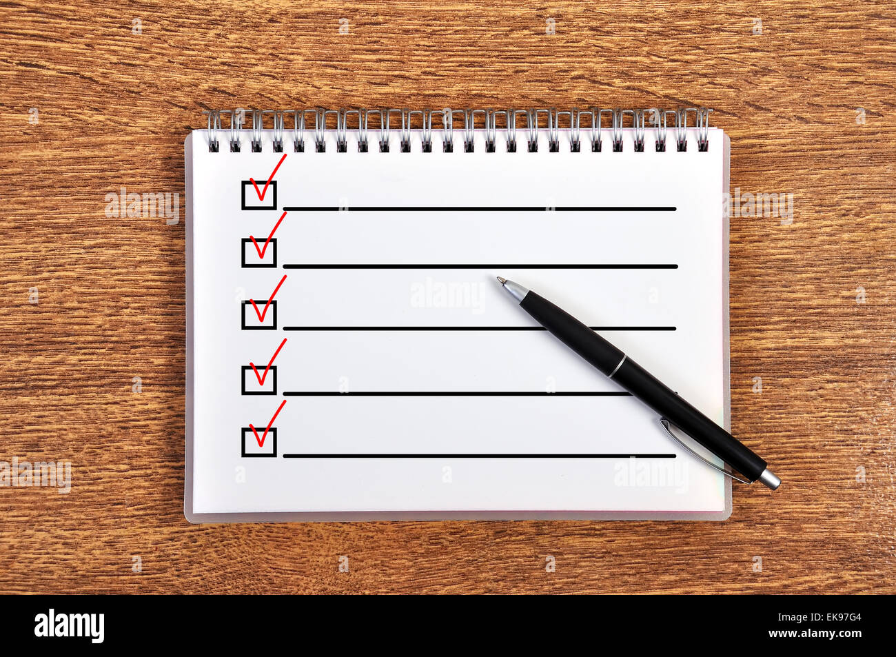 Checklist notebook hi-res stock photography and images - Alamy