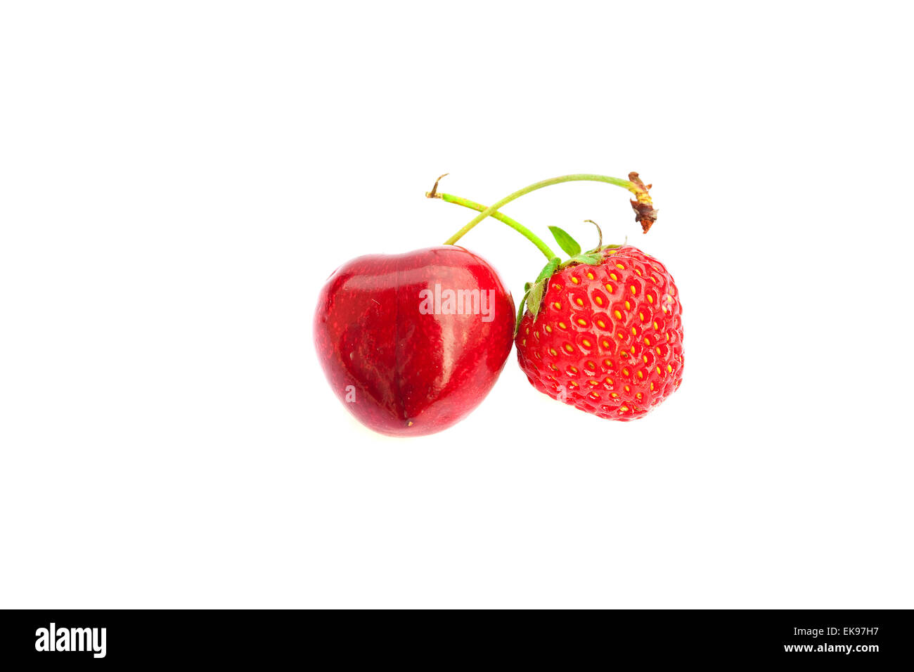 cherry and strawberry isolated on white Stock Photo - Alamy