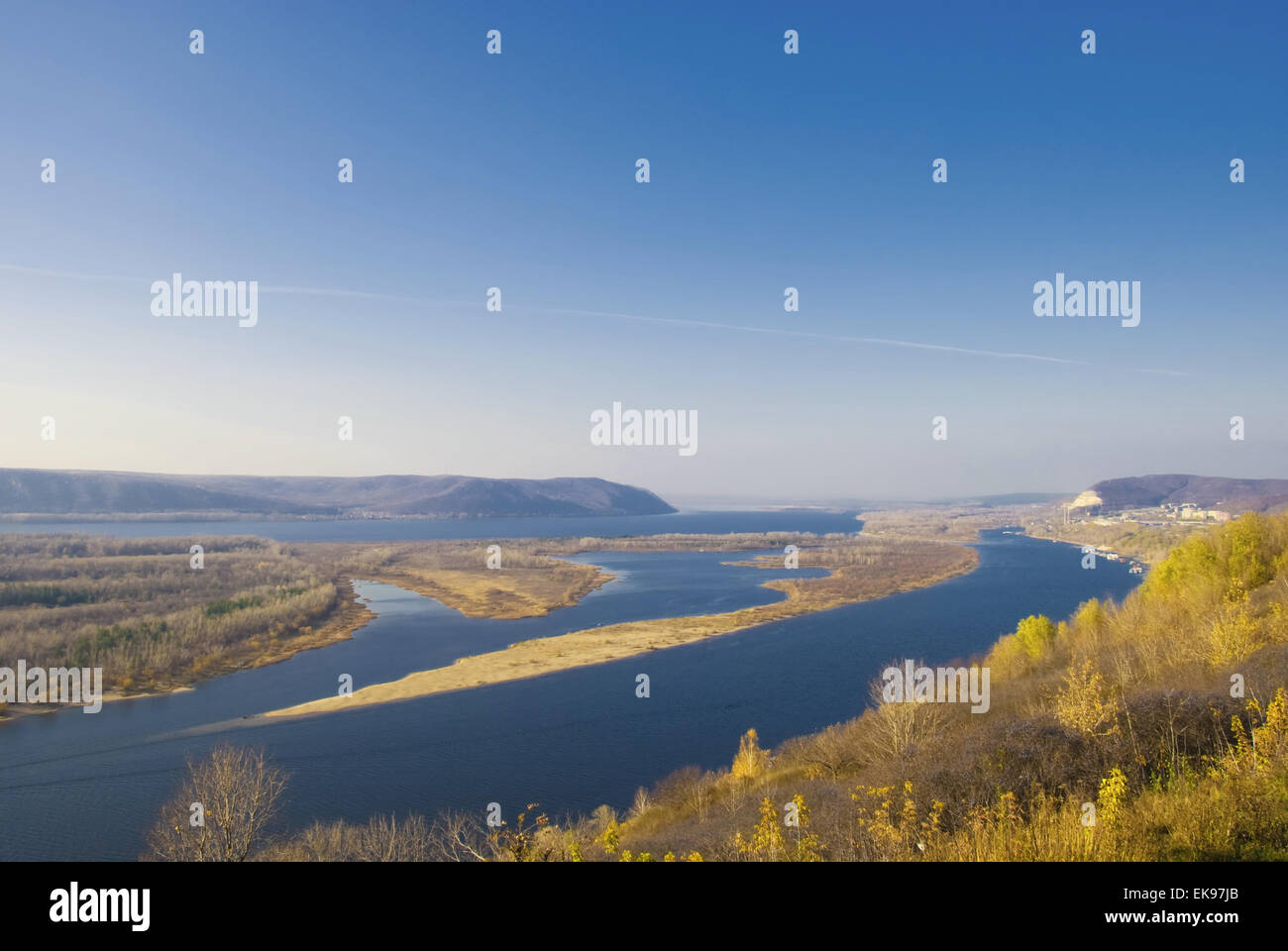 beautiful landscape with river Stock Photo - Alamy