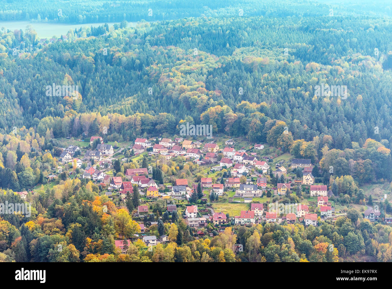 Village in forest Stock Photo - Alamy