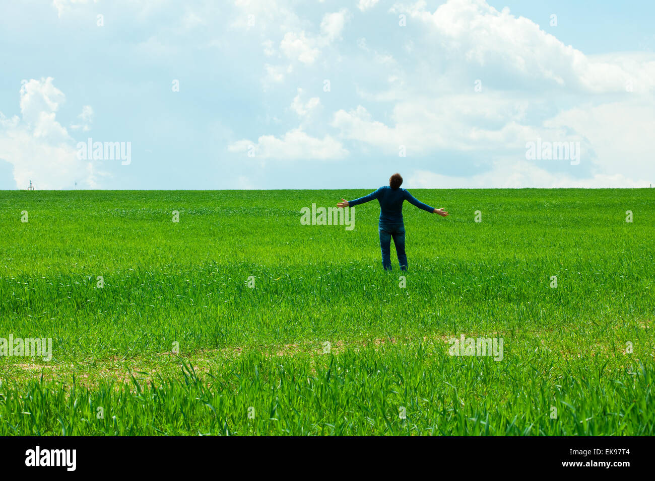 man in the field Stock Photo - Alamy