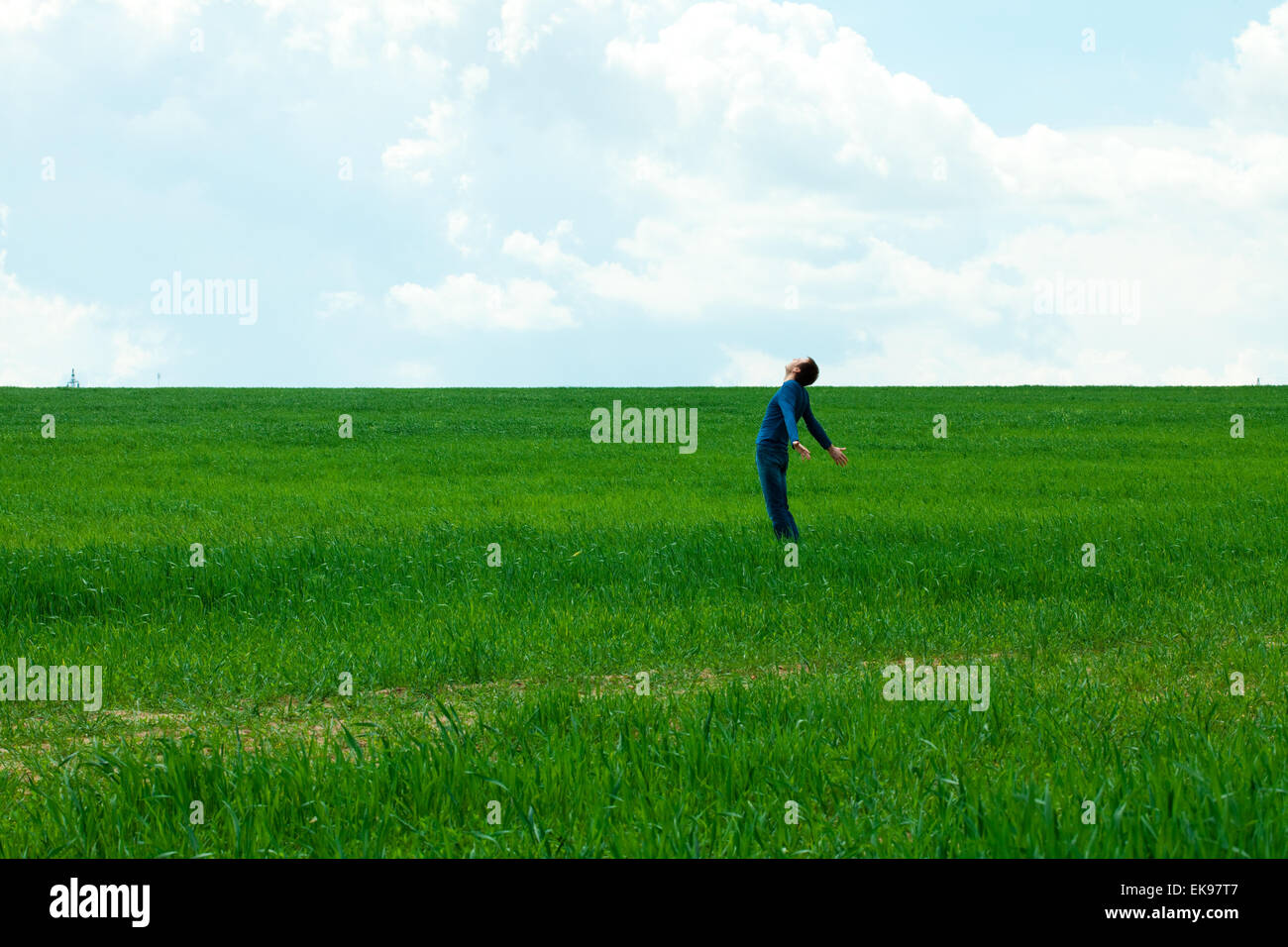 man in the field Stock Photo - Alamy