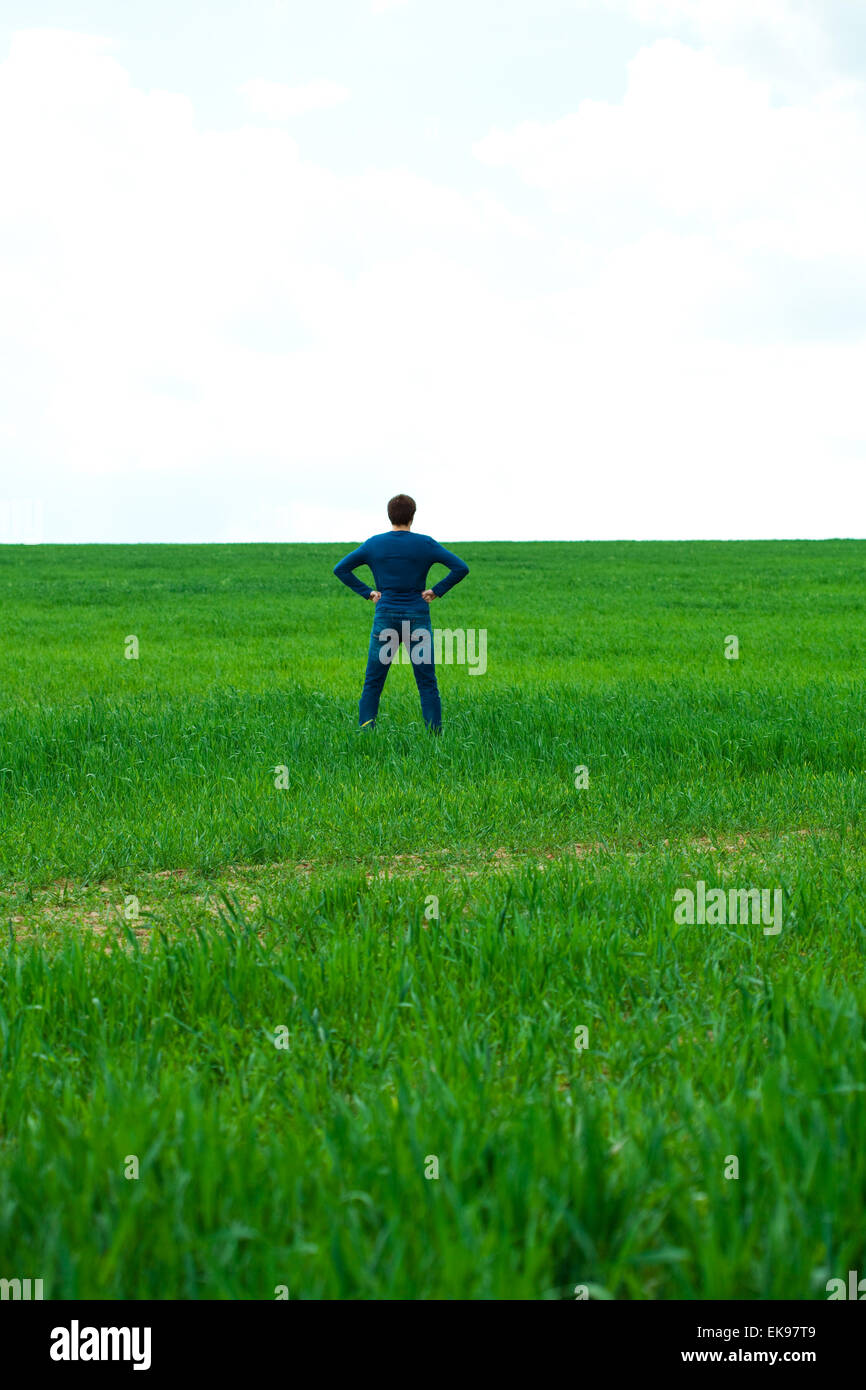 man in the field Stock Photo - Alamy