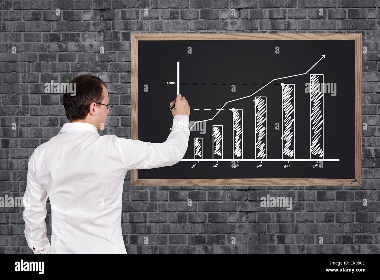 man drawing chart Stock Photo - Alamy