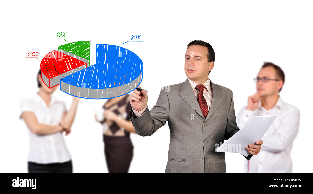 Man on stock chart Cut Out Stock Images & Pictures - Alamy