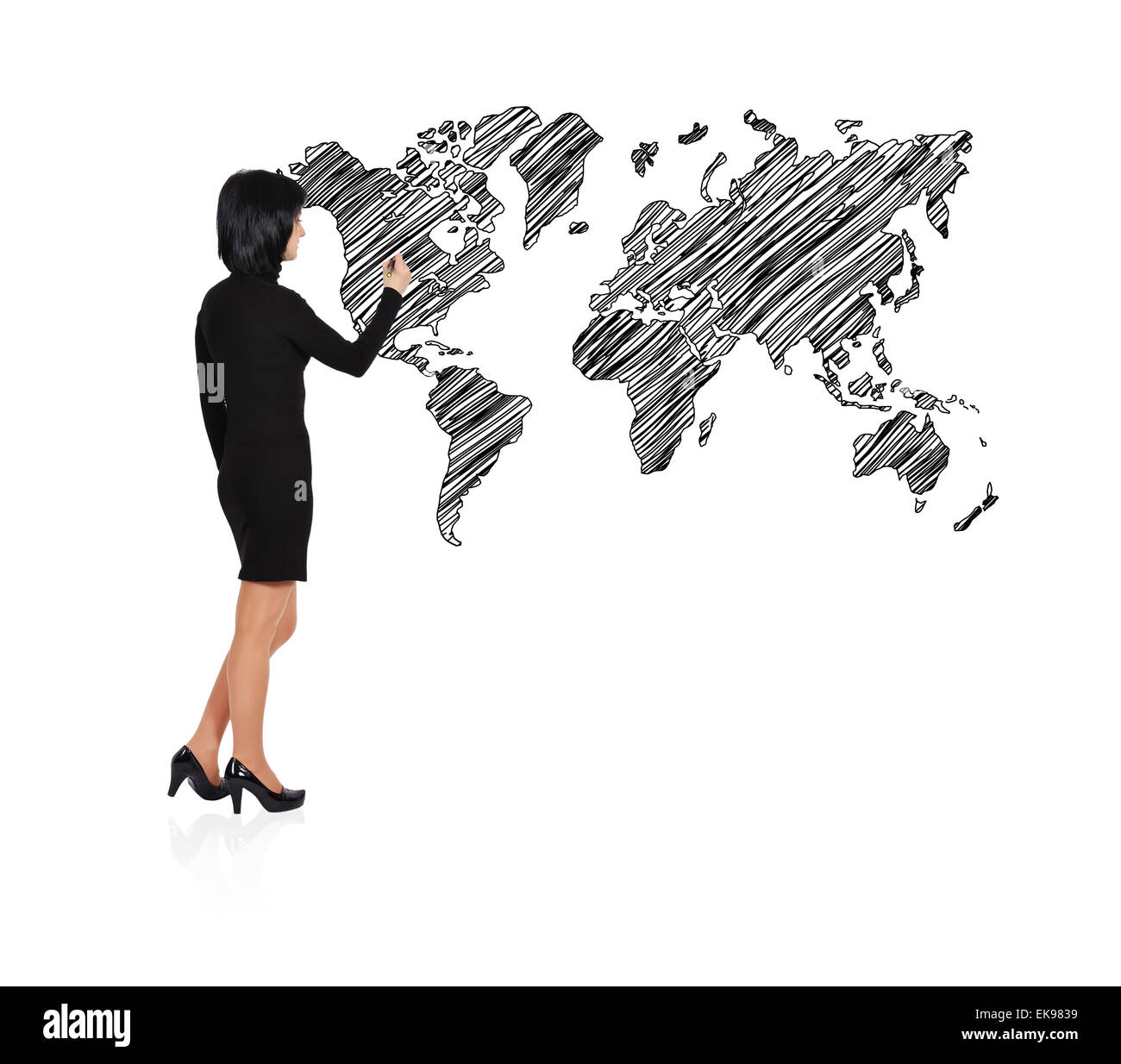 Person drawing map hi-res stock photography and images - Alamy
