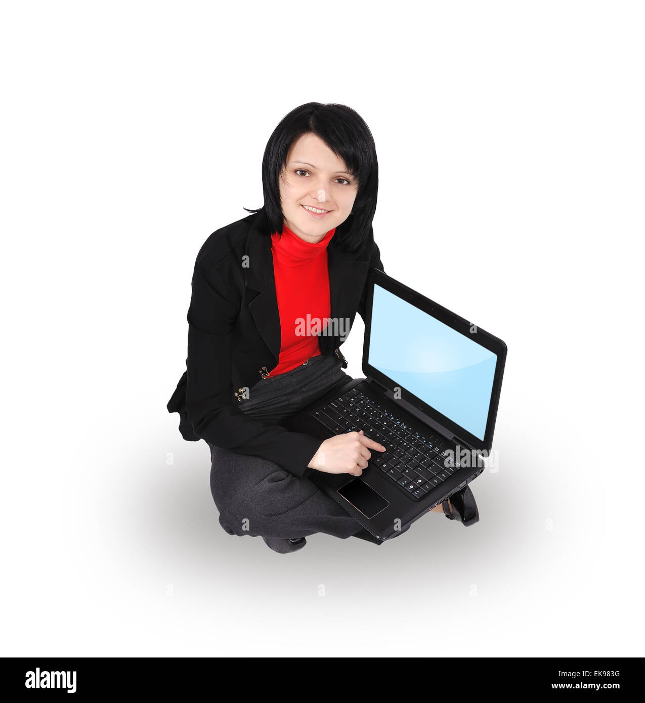 woman with laptop Stock Photo - Alamy