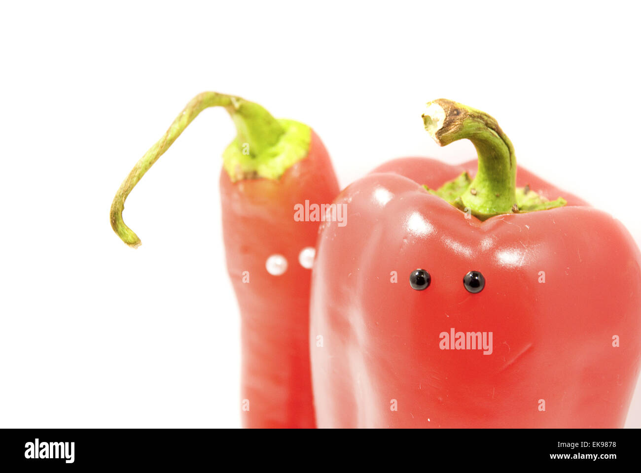 pepper with eyes isolated on white Stock Photo - Alamy