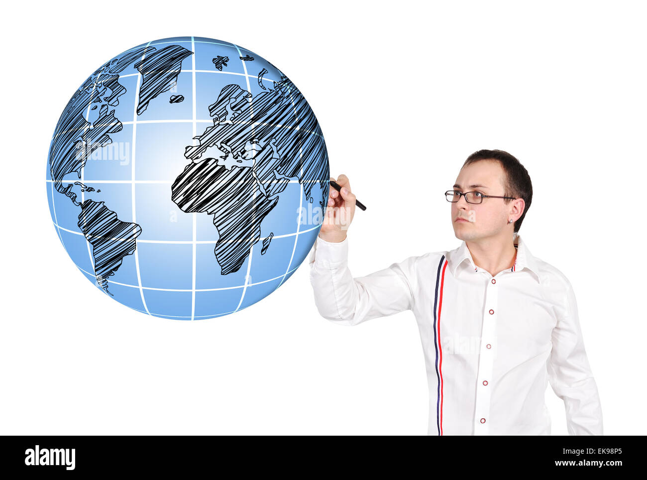 Globe sign human hand Cut Out Stock Images & Pictures - Alamy