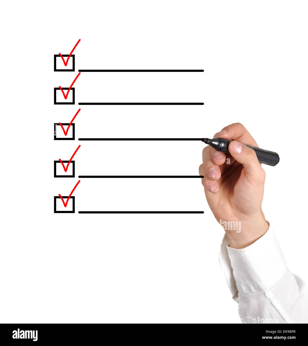 Hand drawing check boxes Stock Photo - Alamy