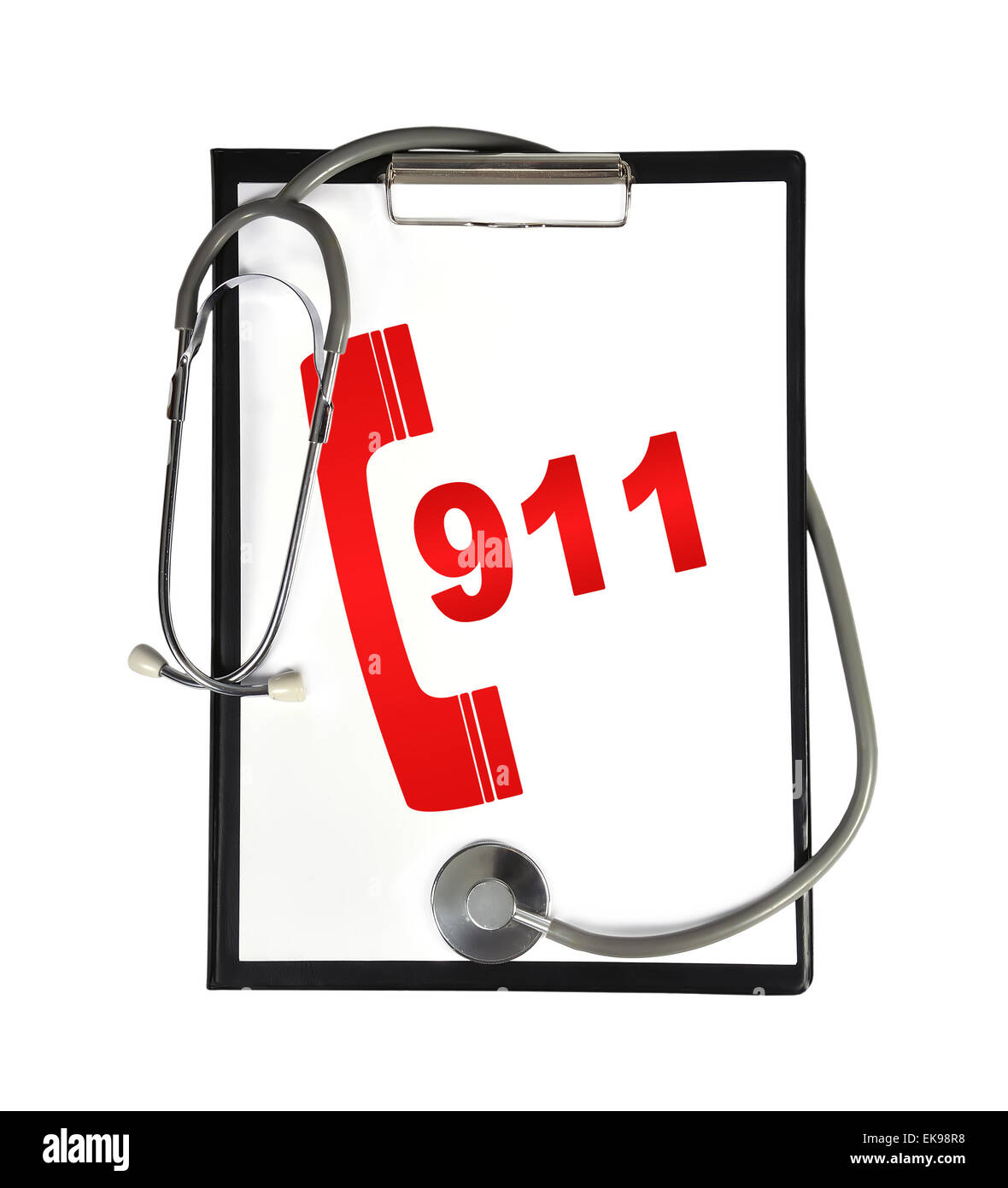 clipboard with 911 sign Stock Photo - Alamy