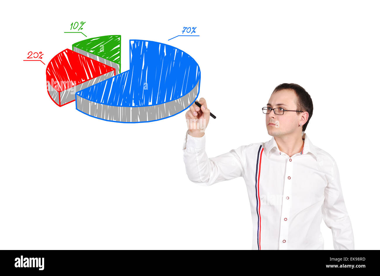 man drawing chart Stock Photo - Alamy