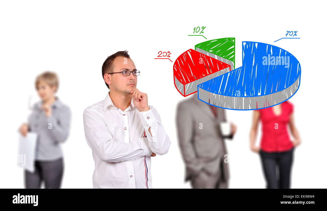 Pie chart woman Cut Out Stock Images & Pictures - Alamy