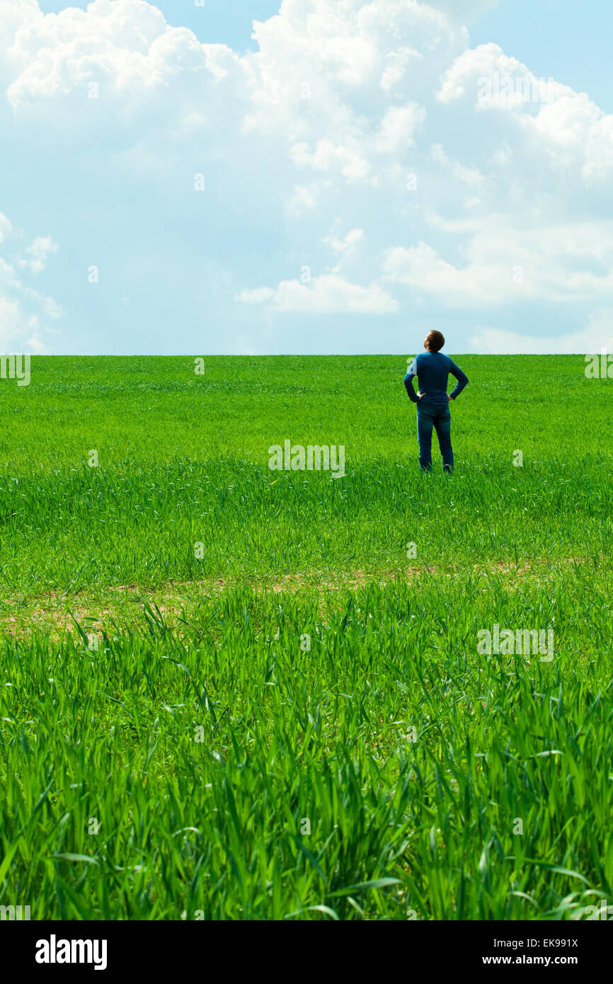 man in the field Stock Photo - Alamy