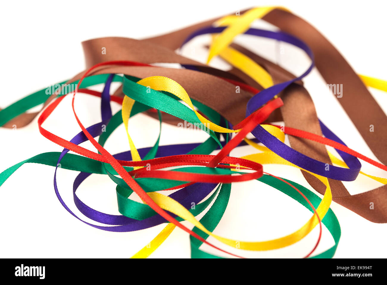 Satin Ribbons isolated on white Stock Photo - Alamy