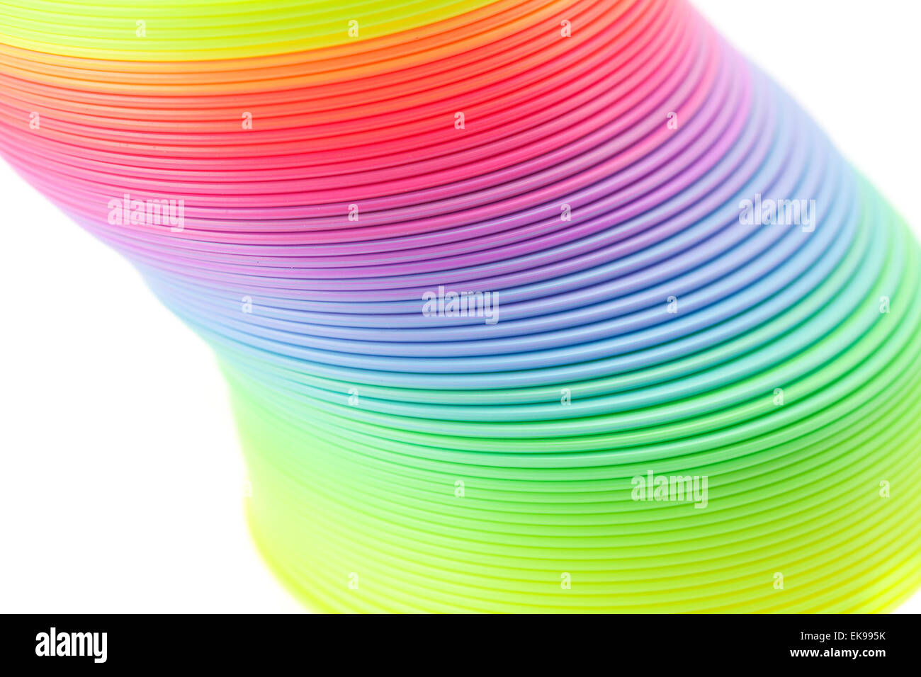 Colorful toy spring isolated on white Stock Photo - Alamy