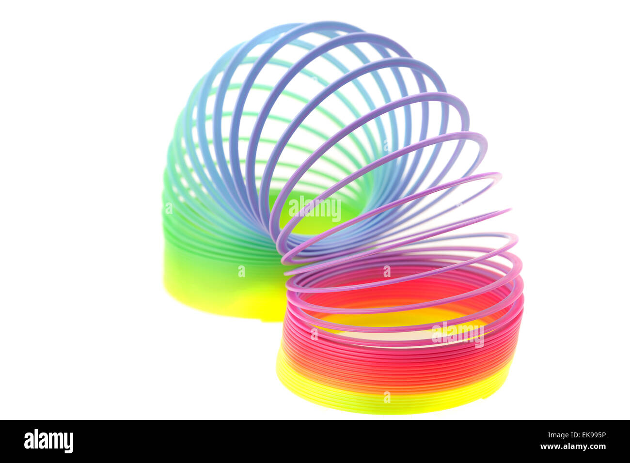 Colorful toy spring isolated on white Stock Photo - Alamy