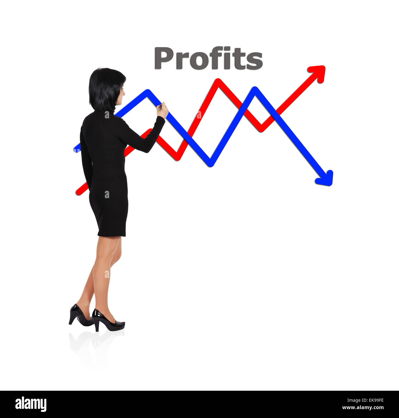 woman drawing chart profit Stock Photo - Alamy