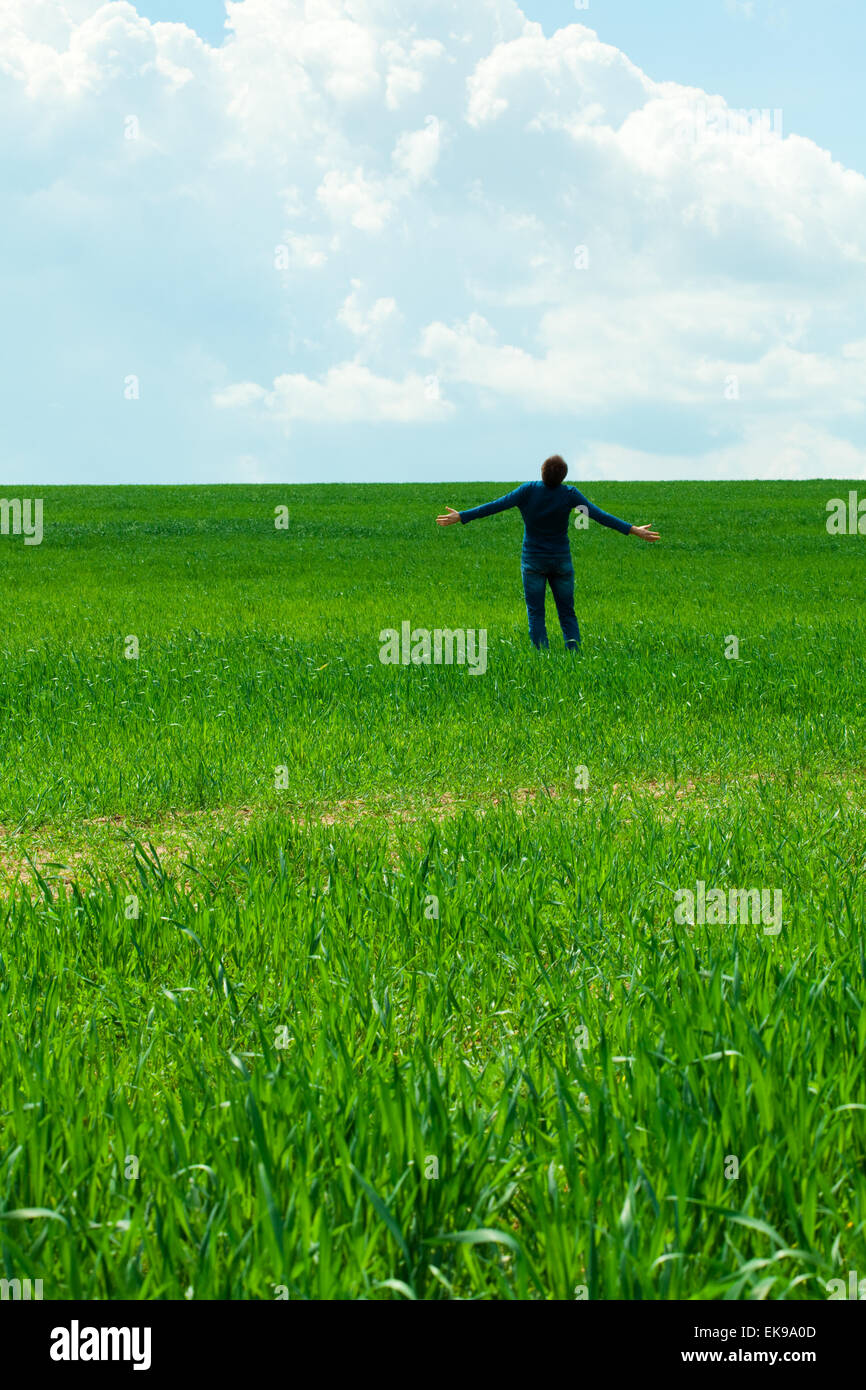 man in the field Stock Photo - Alamy